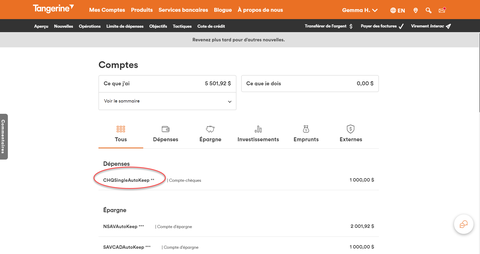 Comment puis-je obtenir un spécimen de chèque | Tangerine