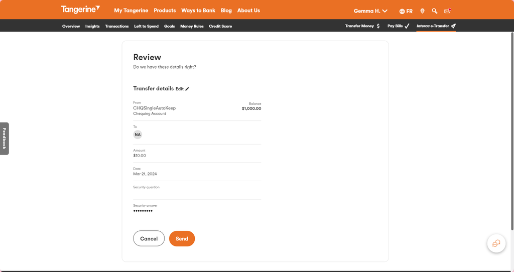 How to add a new Interac contact and send money by Interac e-transfer ...