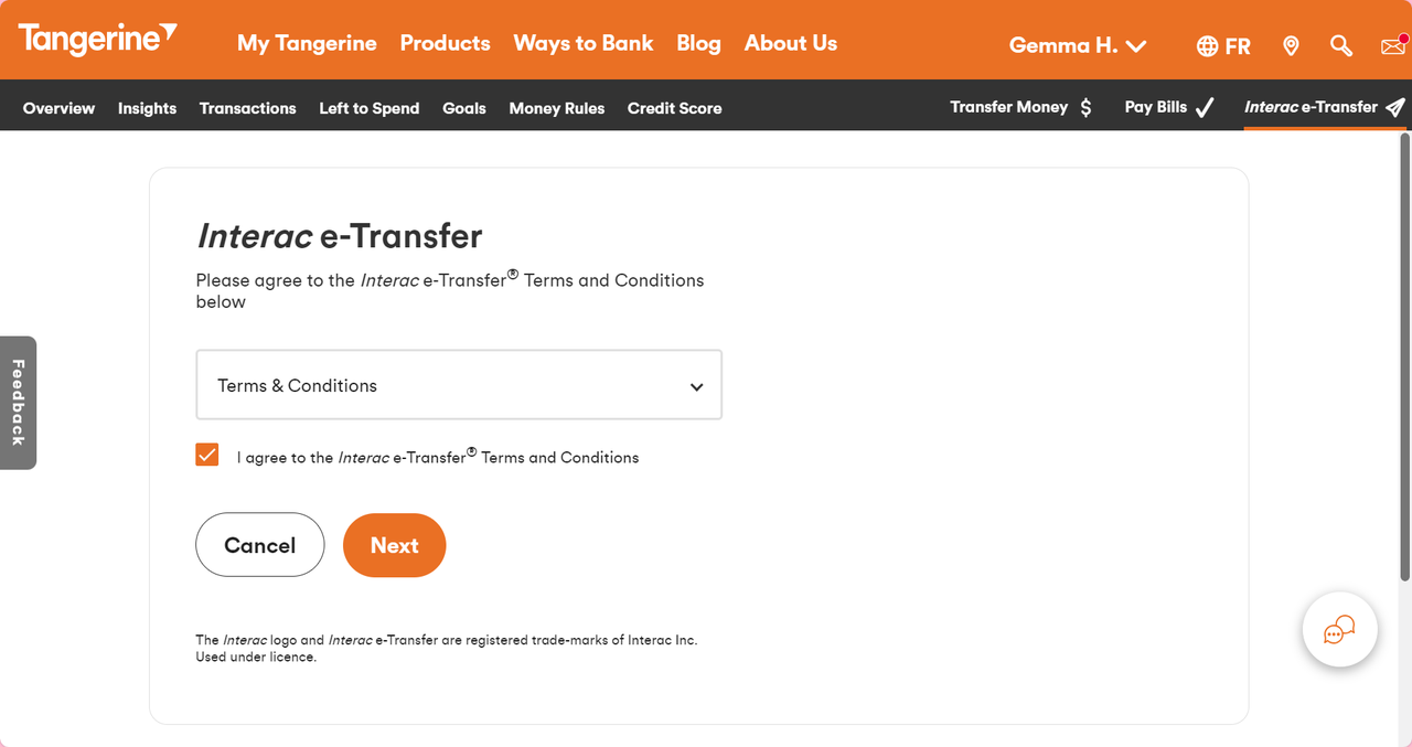 How to add a new Interac contact and send money by Interac e-transfer? | Tangerine