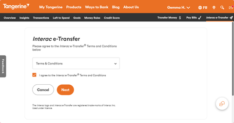 How to add a new Interac contact and send money by Interac e-transfer ...