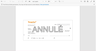Comment puis-je obtenir un spécimen de chèque | Tangerine